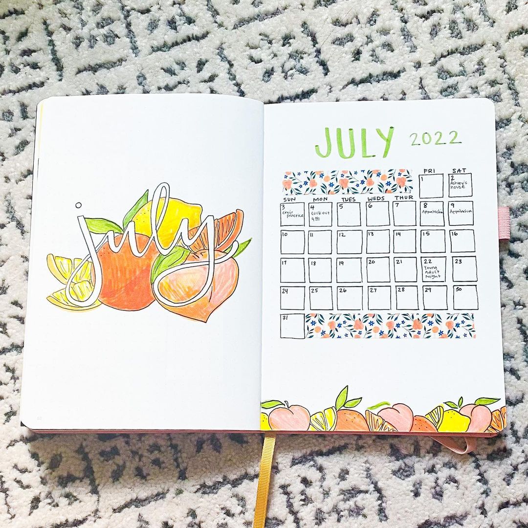 34 Creative July Bullet Journal Spread Ideas to inspire your July - The ...