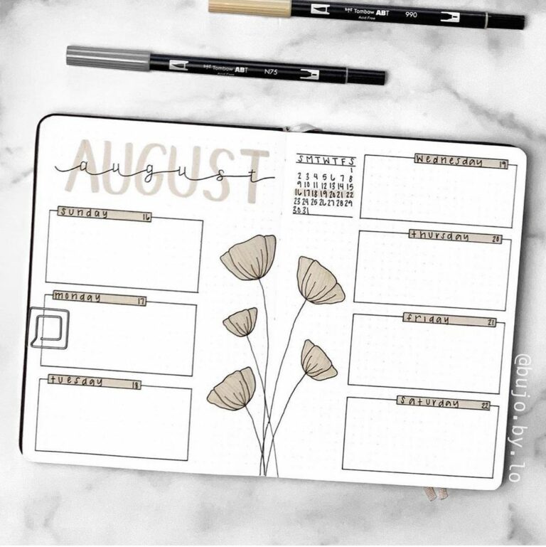 34 Creative August Bullet Journal Spread Ideas to dazzle your August ...