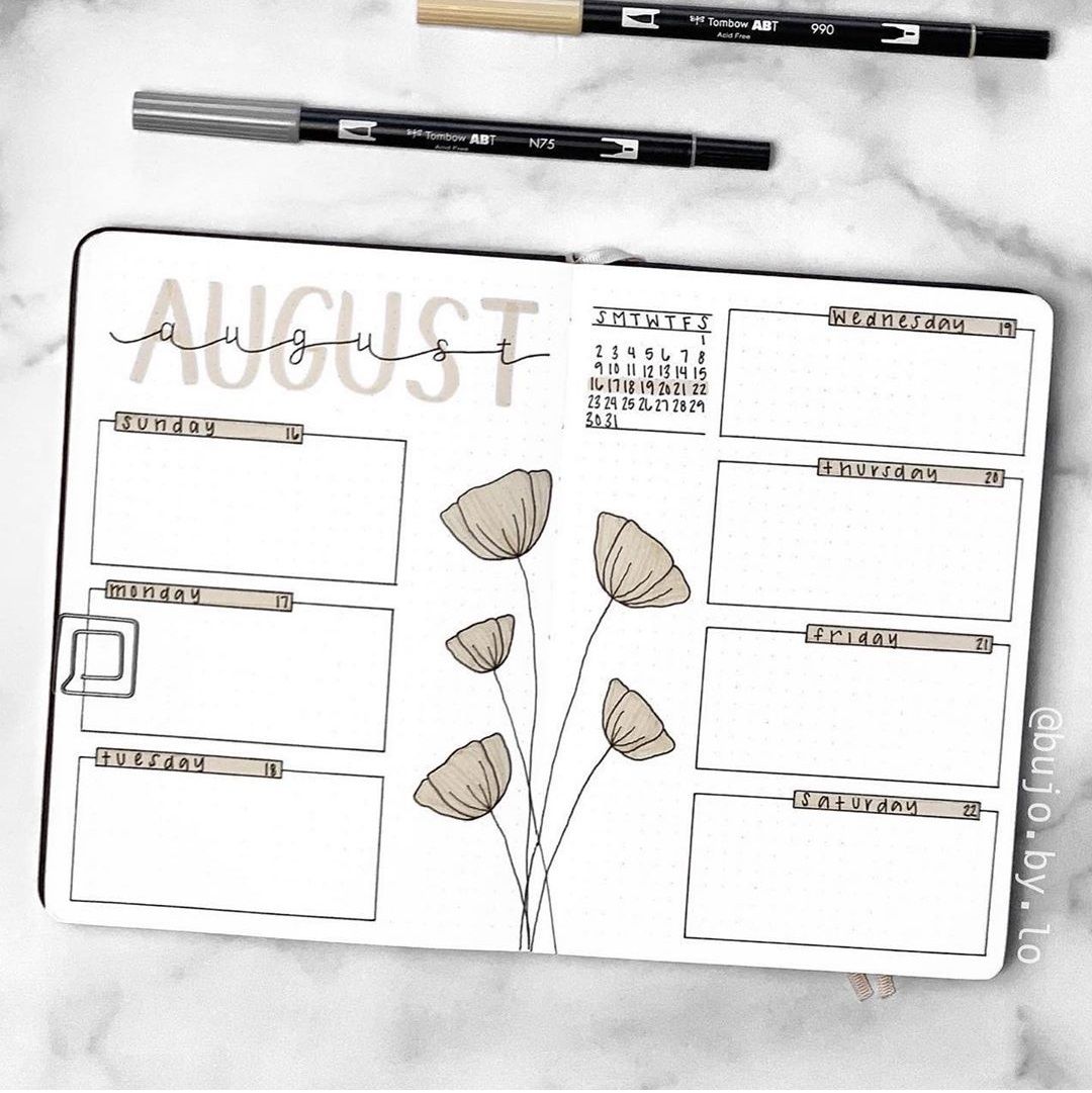 34 Creative August Bullet Journal Spread Ideas to dazzle your August ...